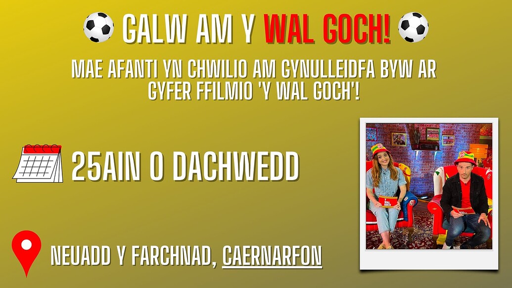 Looking for Welsh Speakers to be on TV Programme "Y Wal Goch" - Welsh ...