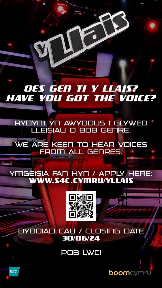 Y Llais S4C / The Voice - Looking for Singers! - Meetups/Events - SSi Forum